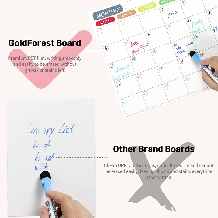 Magnetic Dry Erase Whiteboard Calendar Set Of 3 For Fridge & Wall ...