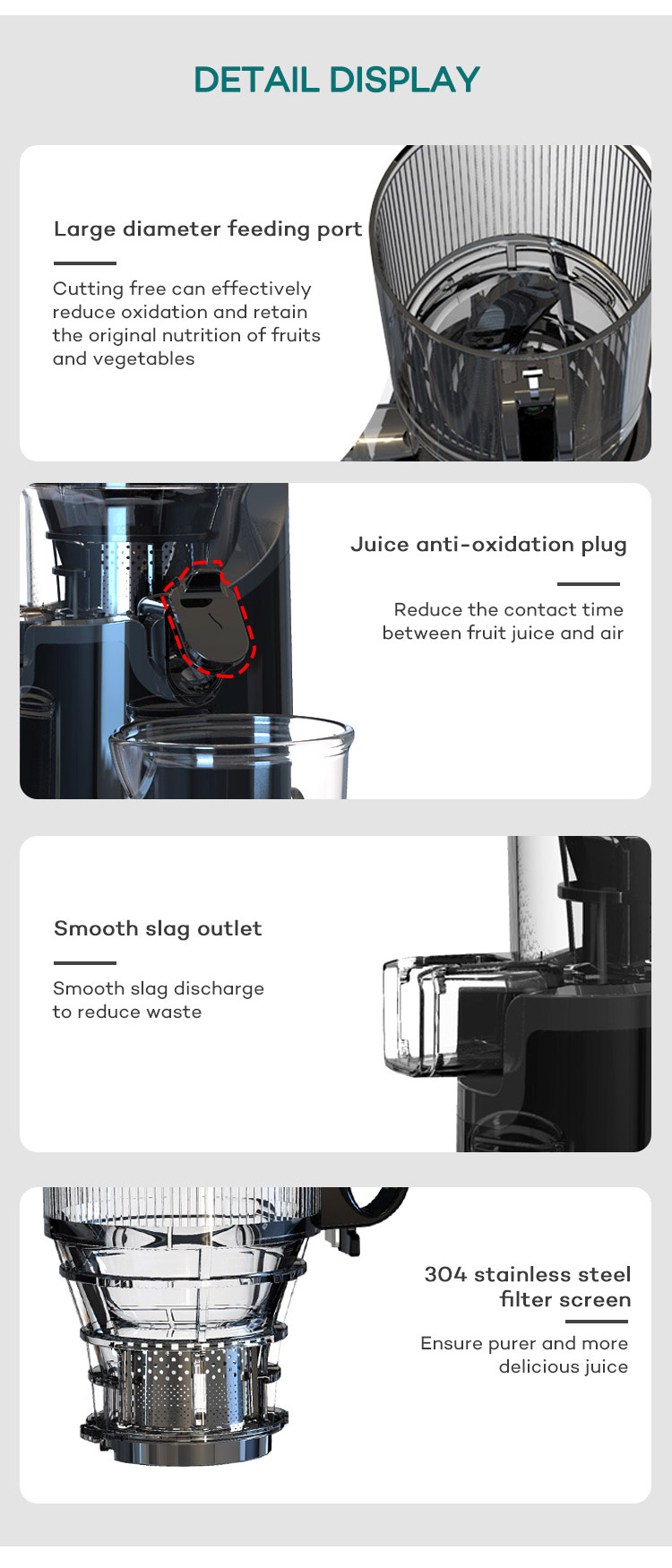 New Arrival Product Fruit Self Feeding Juice Extractor Slow Juicer ...