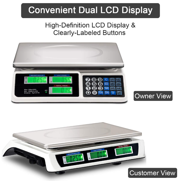 Kitchen Electronic Digital Price Computing Scale 40kg Weighing Digital ...