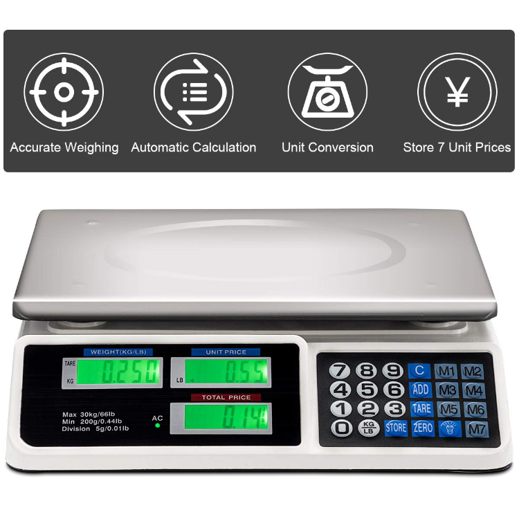 Kitchen Electronic Digital Price Computing Scale 40kg Weighing Digital ...