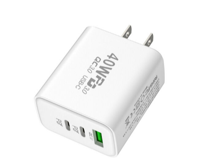 Usb Pd Adapter 40w Dual Pd Charger 3 Port Qc3.0 Quick Charger For ...