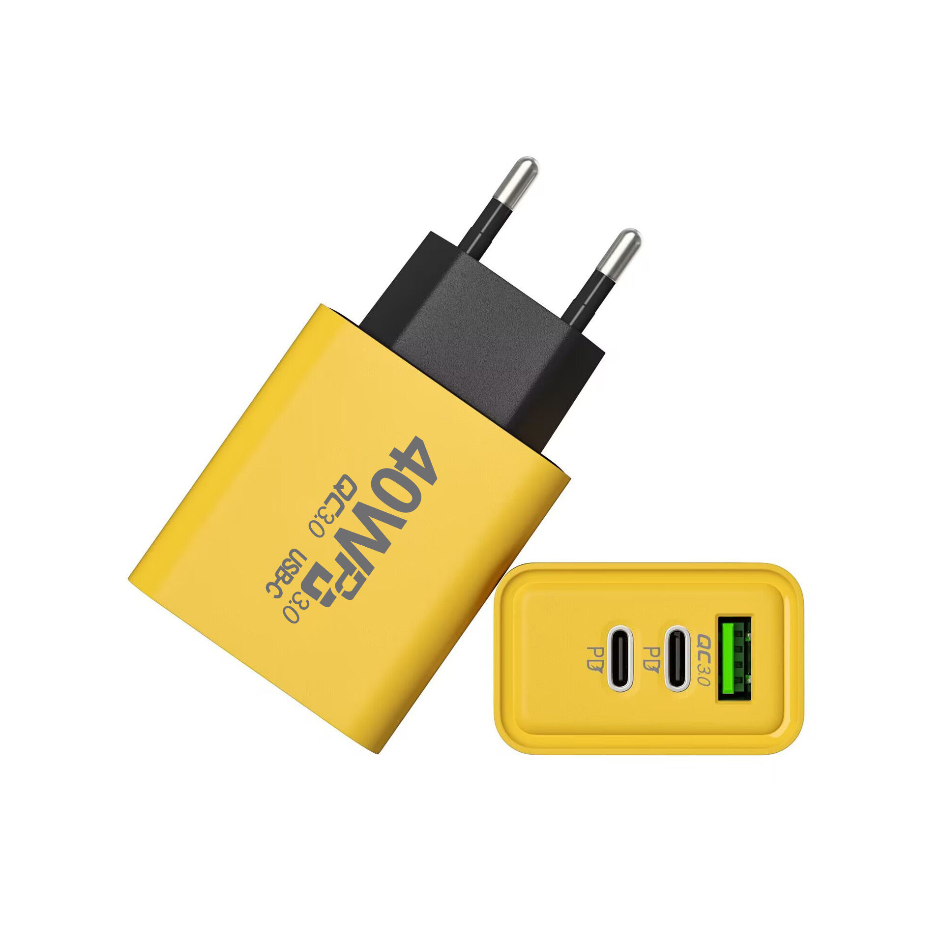 Usb Pd Adapter 40w Dual Pd Charger 3 Port Qc3.0 Quick Charger For ...