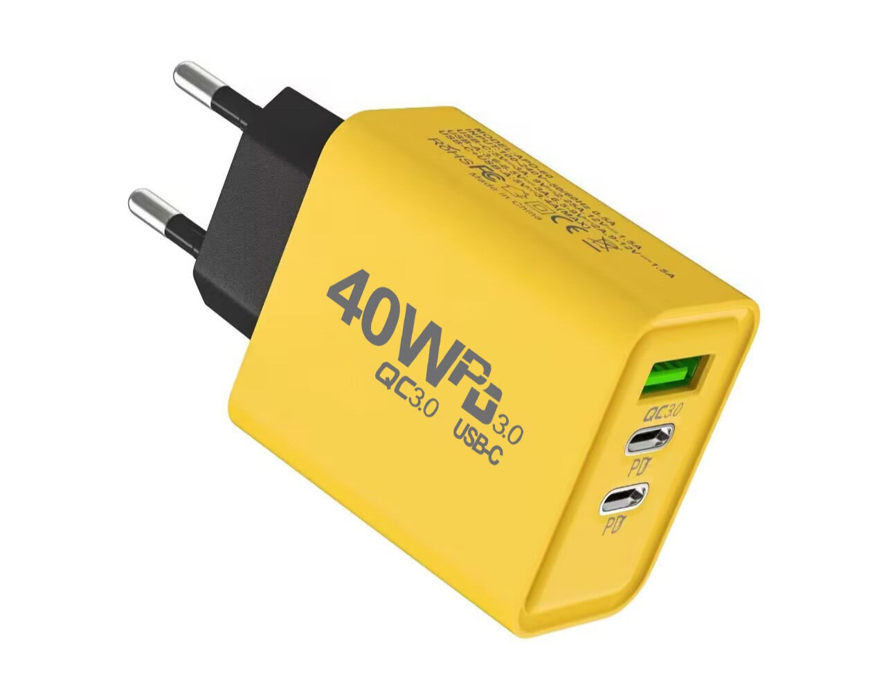 Usb Pd Adapter 40w Dual Pd Charger 3 Port Qc3.0 Quick Charger For ...