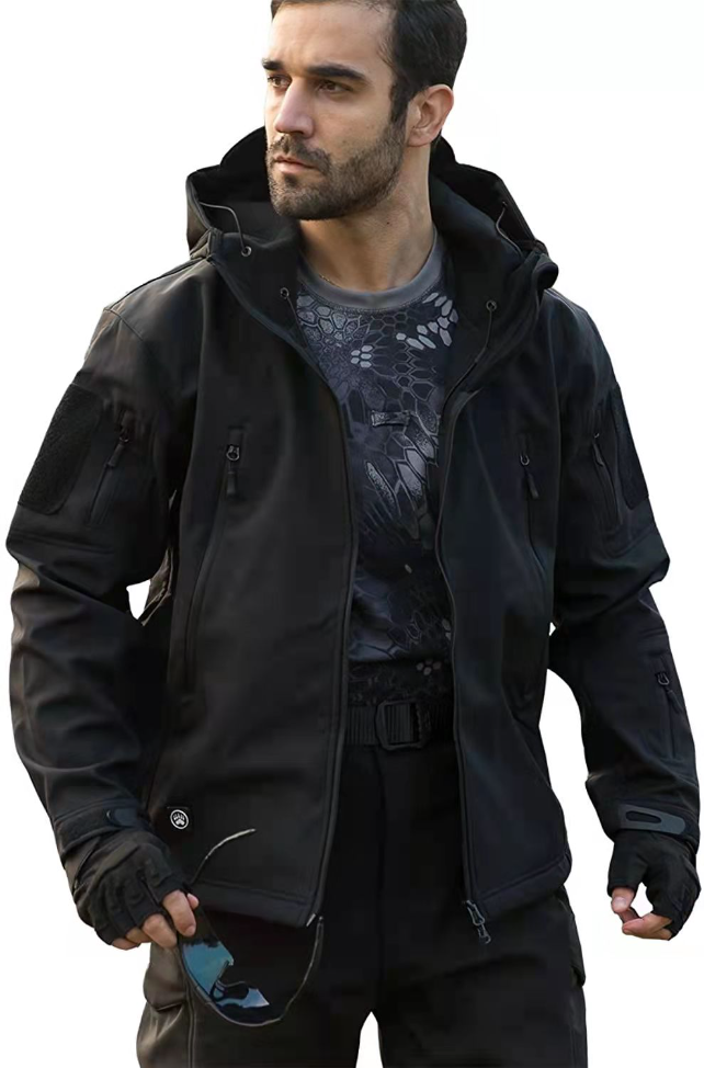 Customized Men's Tactical Jacket Waterproof Softshell Fleece Hooded ...