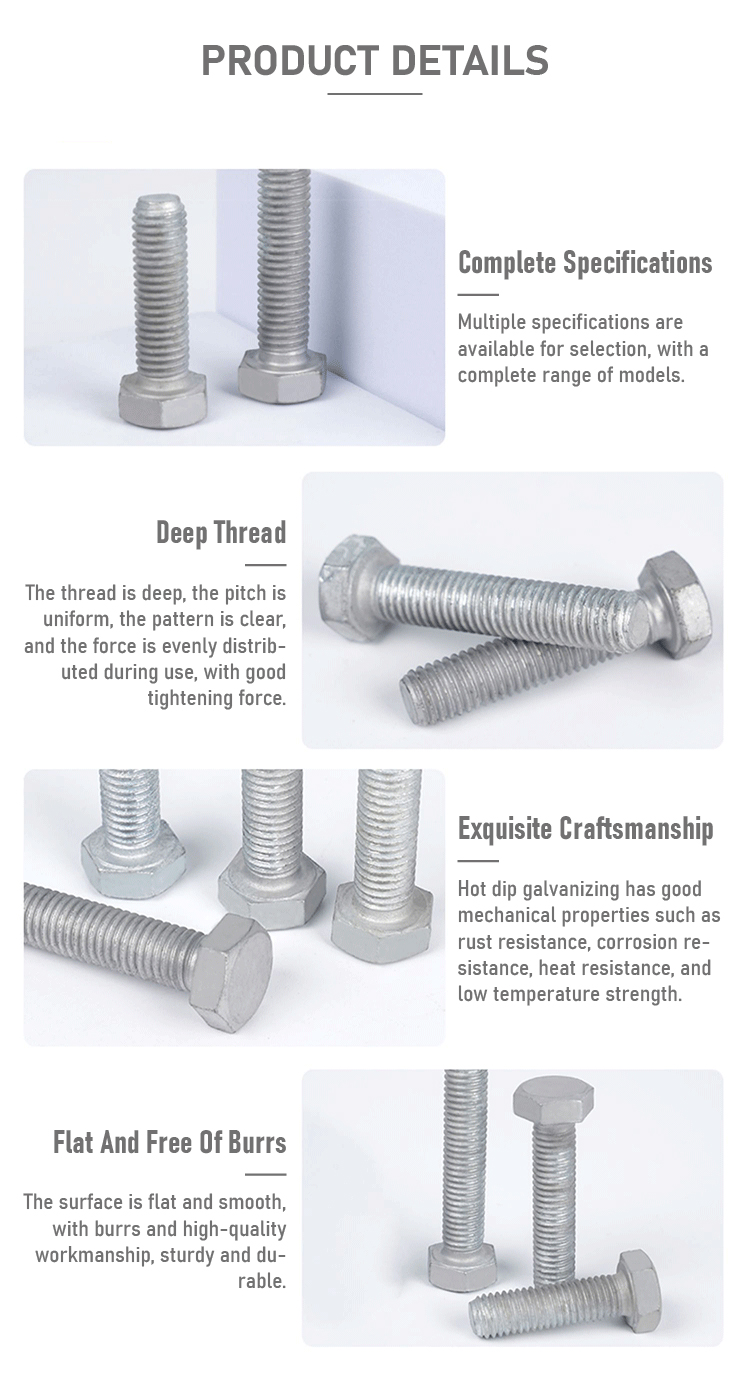 Hex Bolt And Nut High Strength Cable Accessory Screw Bolt - Buy China ...