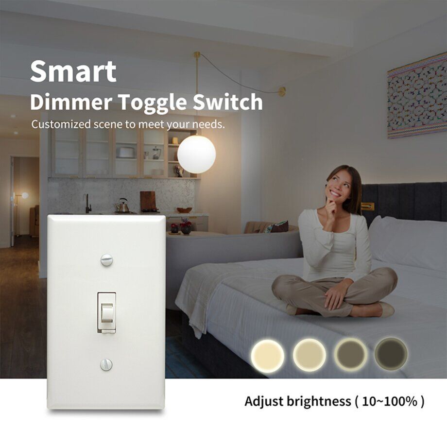 Us Type Toggle Light Switch Single Pole Wall Lighting Dimmer Zwave ...