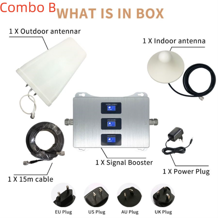 Signal Enhancement 2345g 900 1800 2100 Mhz Mobile Amplifier 2 Antenna ...