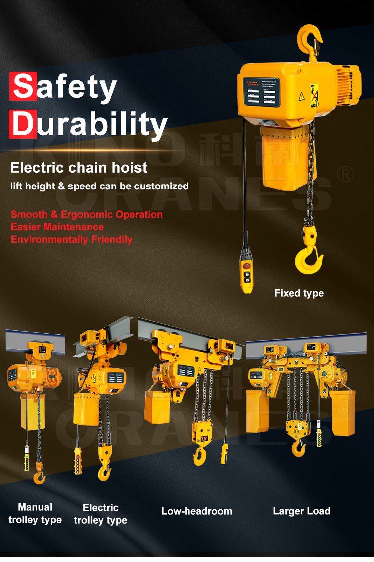 Cost-effective 0.5t 1t 2t 3t 5t 10t 20t Electric Chain Block Hoist With Motorized Trolley $468 ...