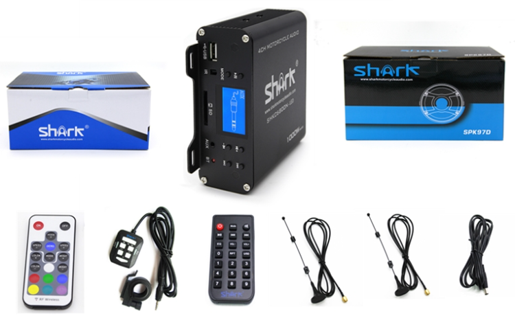 Motorcycle Audio 4ch 1000 W With Fm Radio Bt Usb Sd Aux In For Atv Utv ...