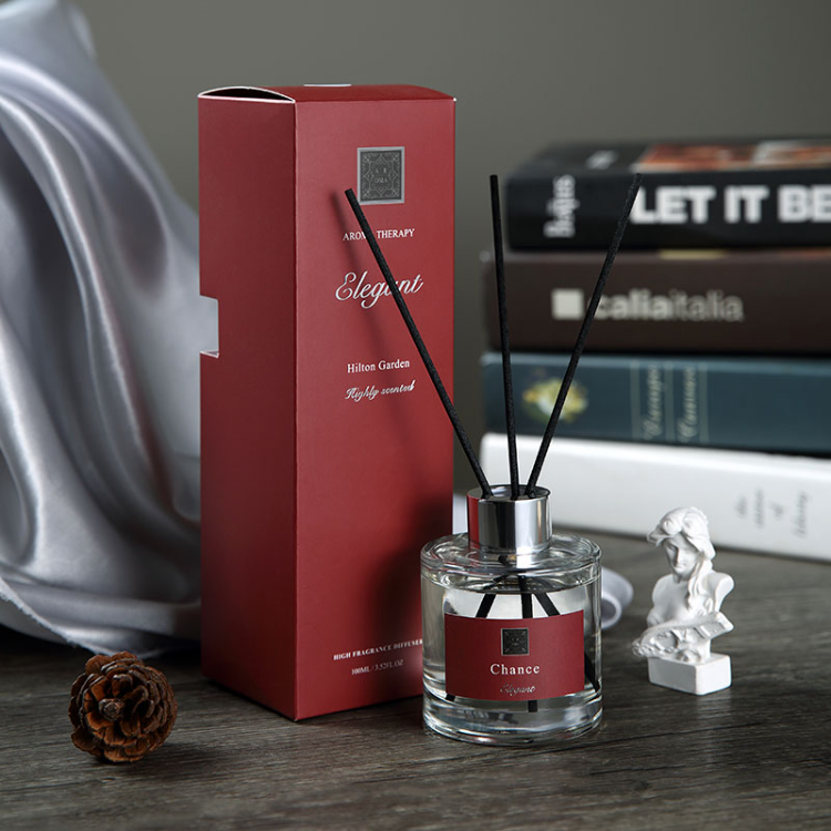 Custom Wholesale Home Office Fragrance Blue Black Square Glass Luxury ...