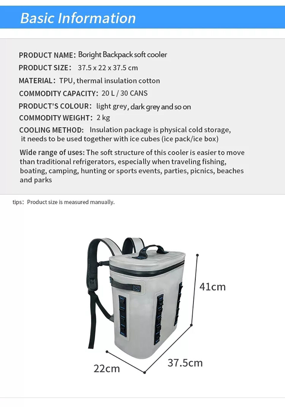 Buy Wholesale China Wholesale 20l Soft Waterproof Backpack Fish Beer Cooler For Food And Drink ...