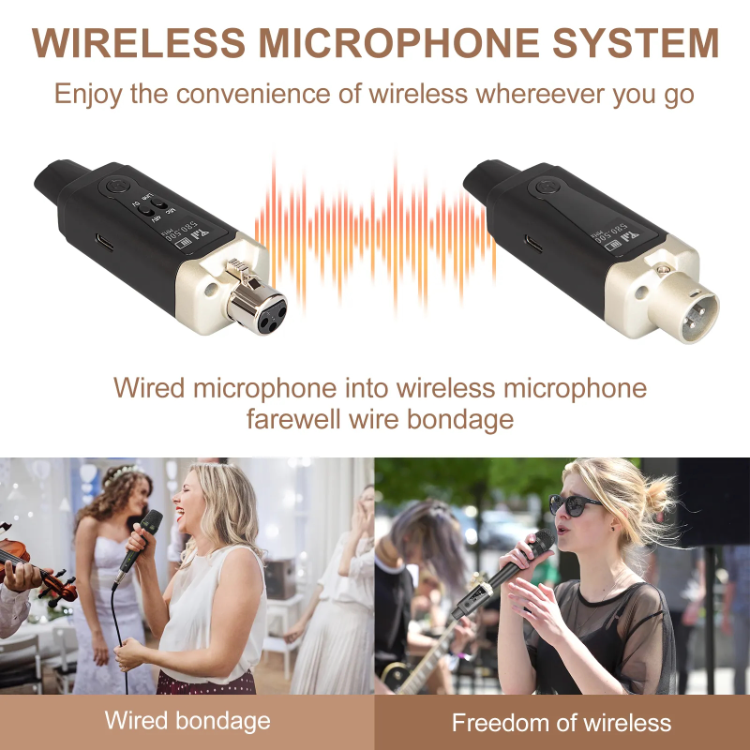 Wireless Microphone System Xlr Mic Converter Adapter Depusheng Ma5 Uhf ...