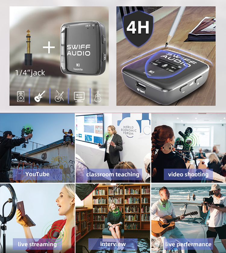 Swiff Wireless Microphone System 2.4ghz Dual Channel Wireless ...