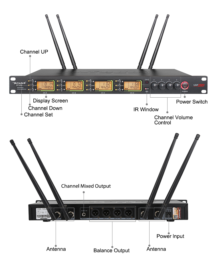 Hot Sale Cheap Price Uhf Auto Tune Wireless Microphone System Wireless ...