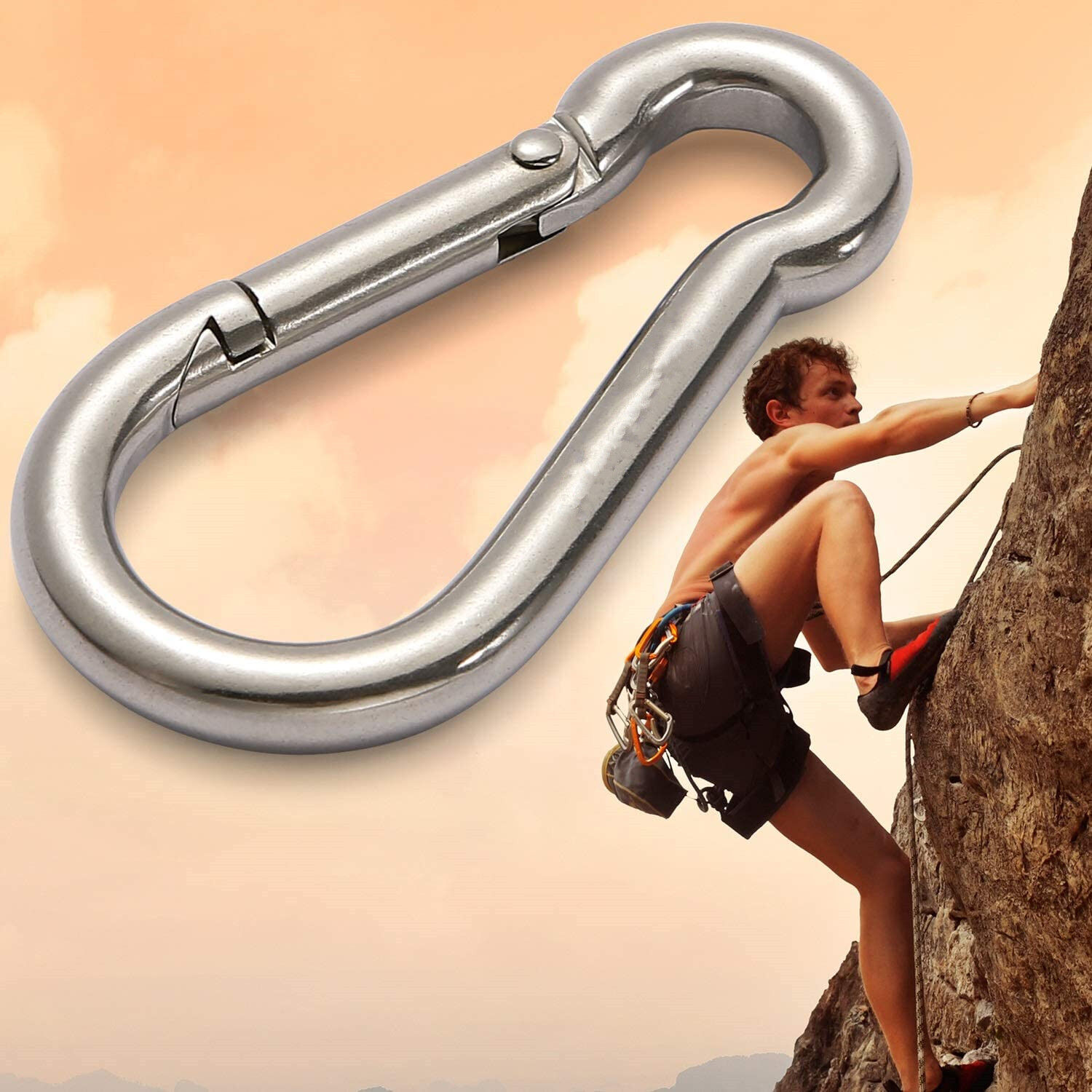 Buy Wholesale China D Shaped Lock D Ring Clip D Ring Locking Carabiner ...