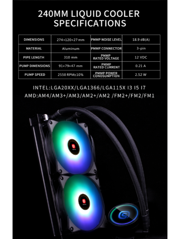 Buy China Wholesale Soeyi Master Liquid Water Cooler 120 Pwm Argb Aio ...