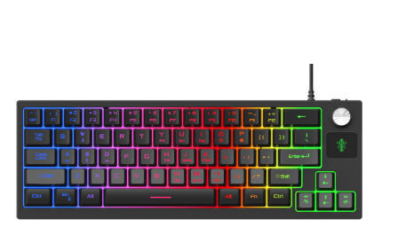 Buy Wholesale China 60% Membrane Keyboard With Rotary Knob, Rainbow ...