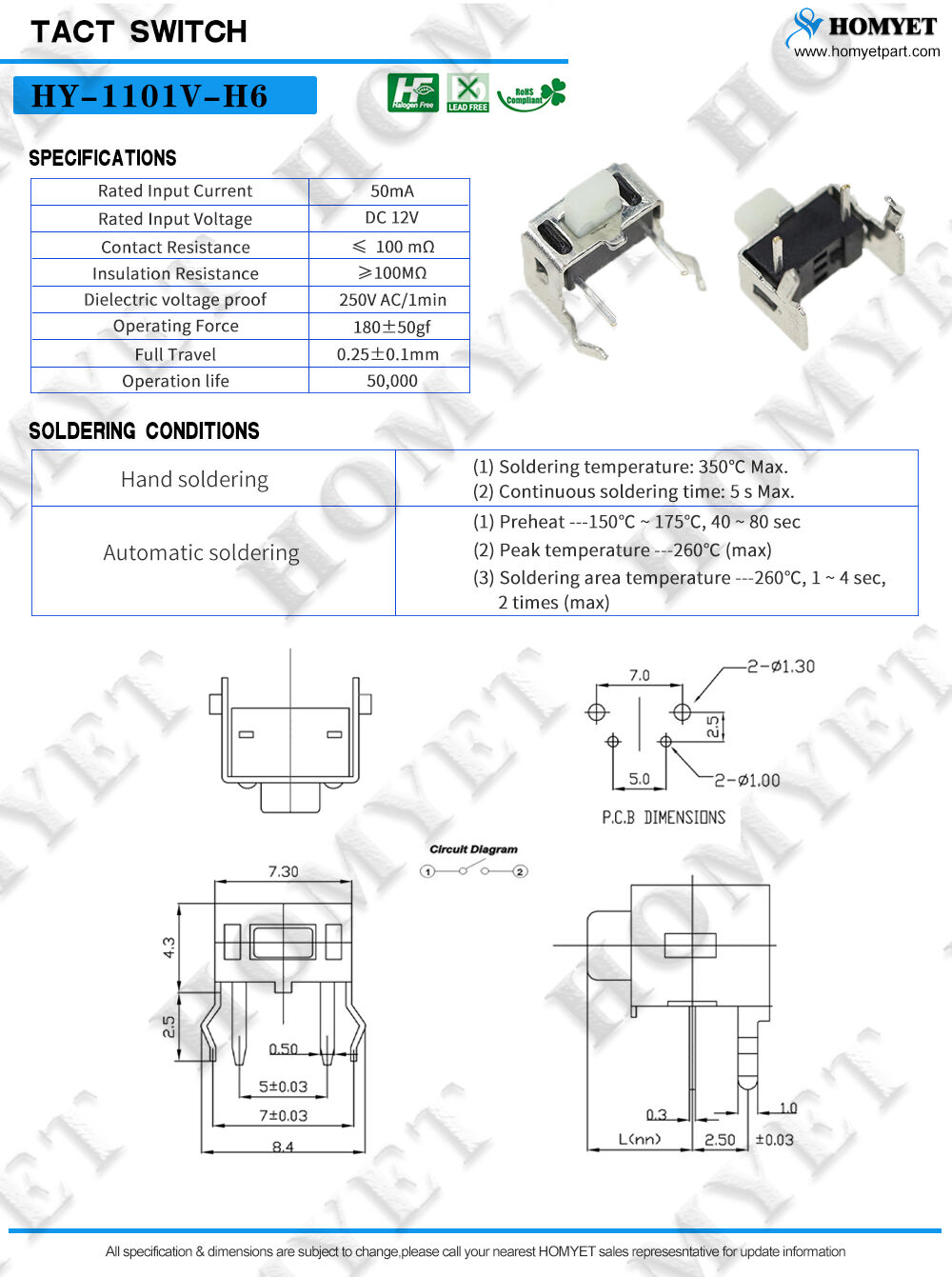 Buy China Wholesale 1101v Homyet Tact Switch 3*6mm Side Actuated Smt ...