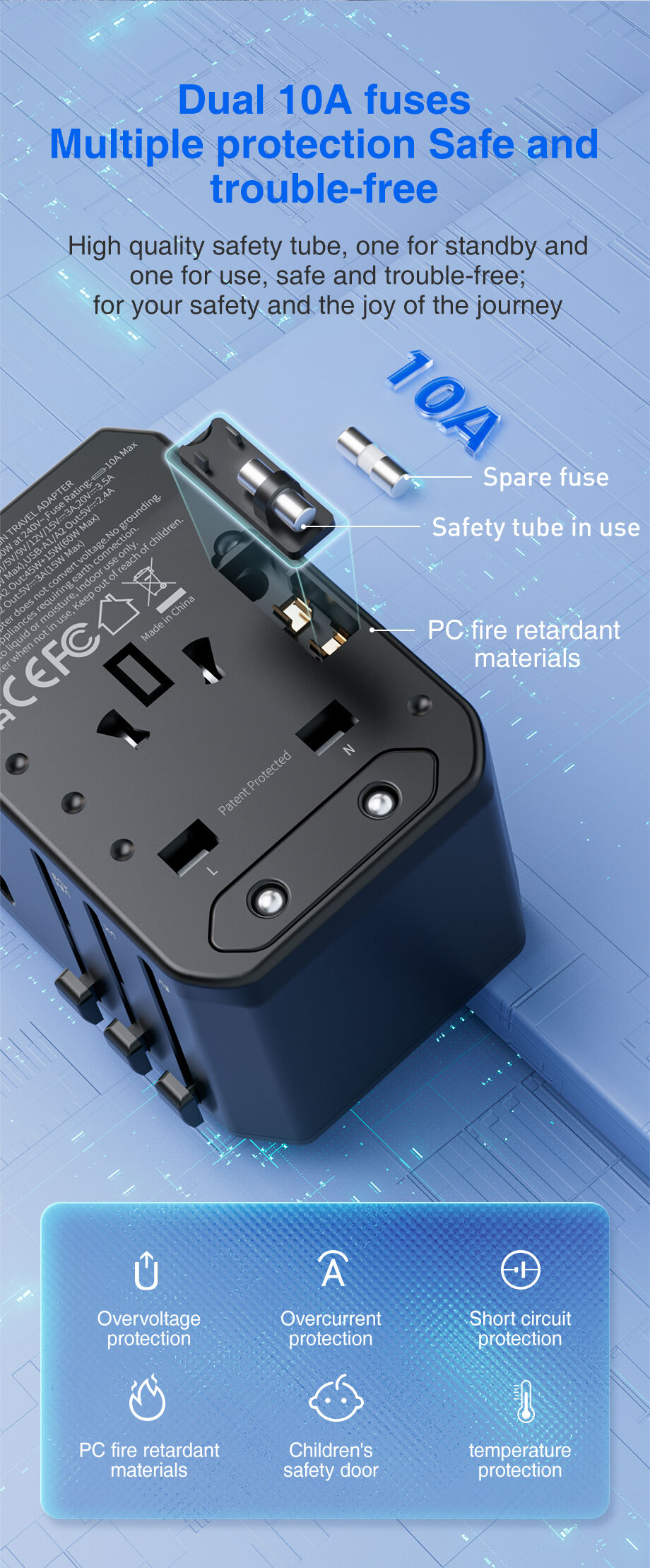 Buy Wholesale China Wontravel Ac 2400w Travel Adapter 70w Gan Quick ...