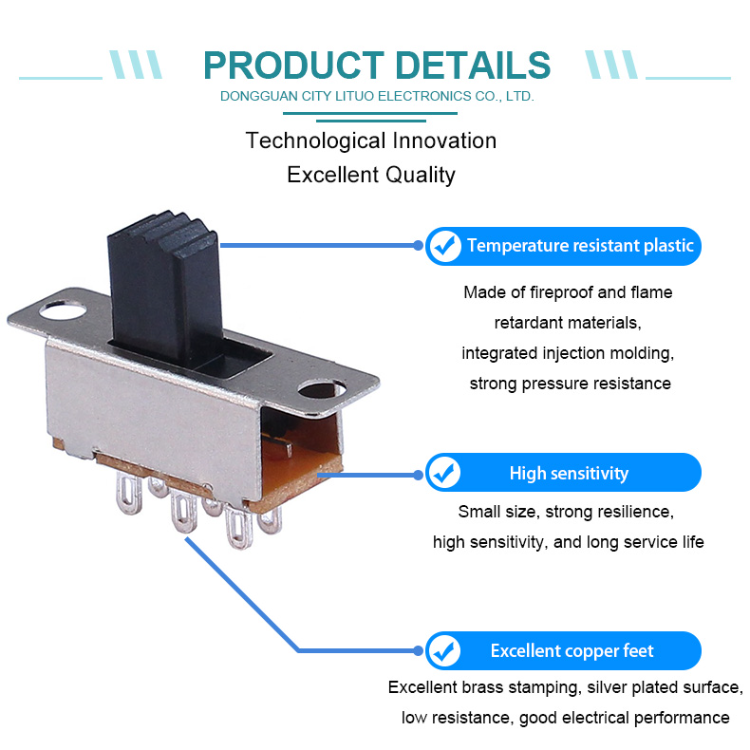 Multiple Specifications 2-8 Position Spdt 1p2t Mini Smd Slide Switch Dual Rows Slide Switch ...
