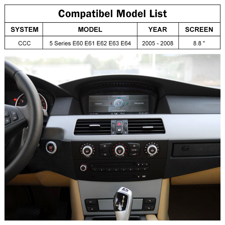 Road Top 8.8" Car Multimedia Touch Screen With Wireless Carplay Android Auto For Bmw 5 Series ...