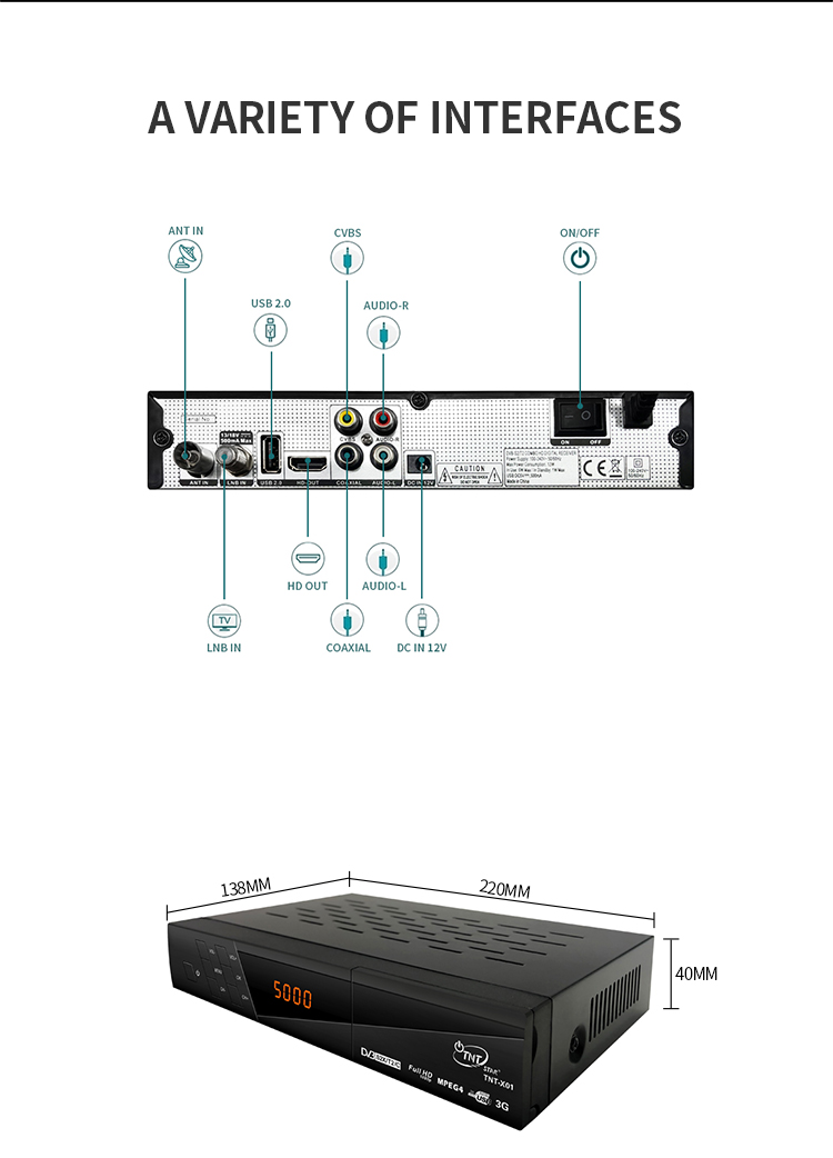 Tntstar Tnt-x01 New Analog To Digital Set Top Box Converter Dvb-t2 ...