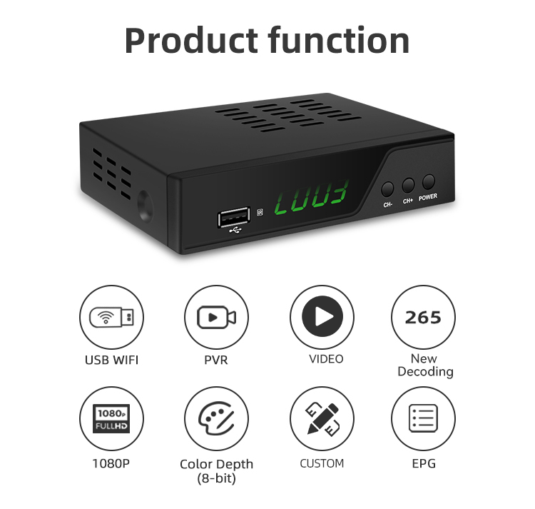 Buy Standard Quality Wholesale Dvb T2 H265 Digital Tv Receiver Gx6702s5 Hevc Tv Decoder Fta Free ...