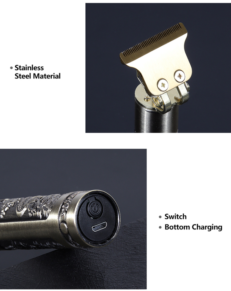 Vintage T9 Dragon Phoenix Buddha Electric Hair Trimmer Cordless Clippers Professional Barber ...