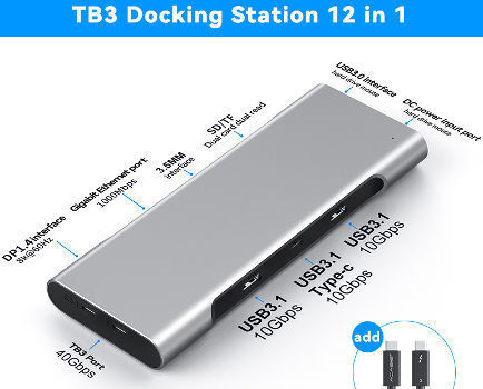 Thunderbolt 3 Docking Station With Power Delivery Charging; Multiple ...