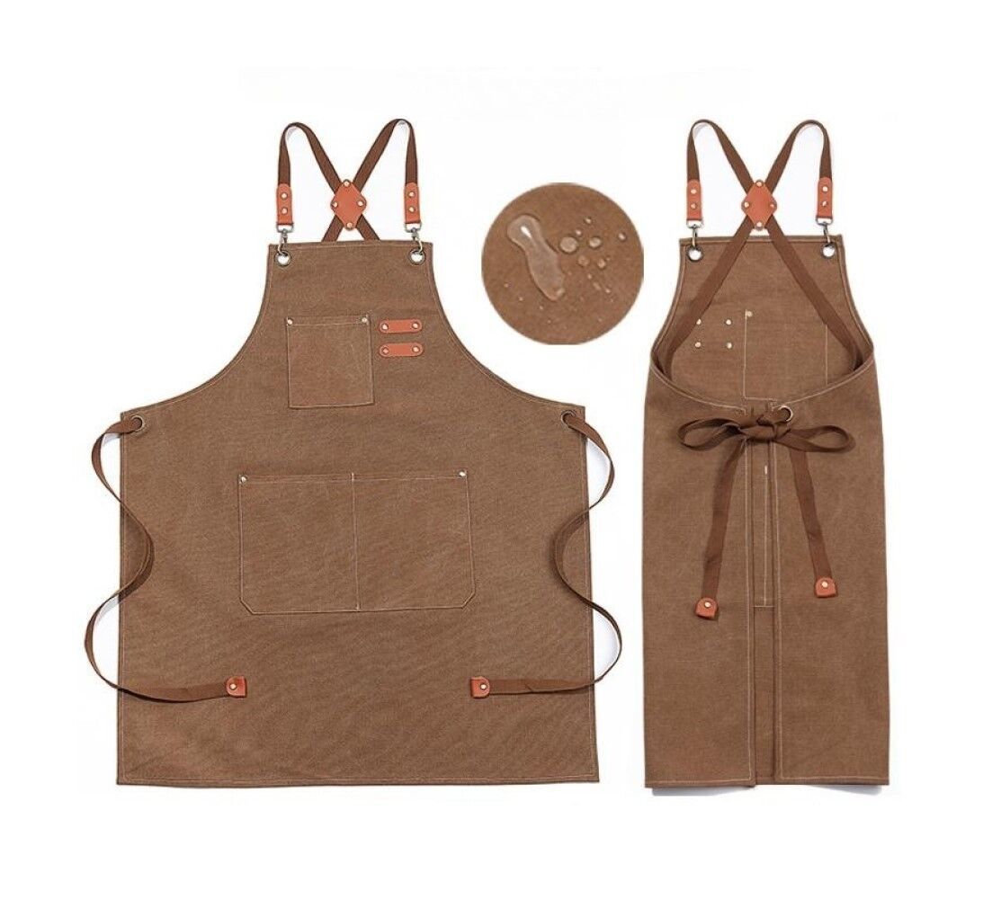 Thickened Cotton Canvas Apron Coffee Milk Tea Shop Waist Home Kitchen ...