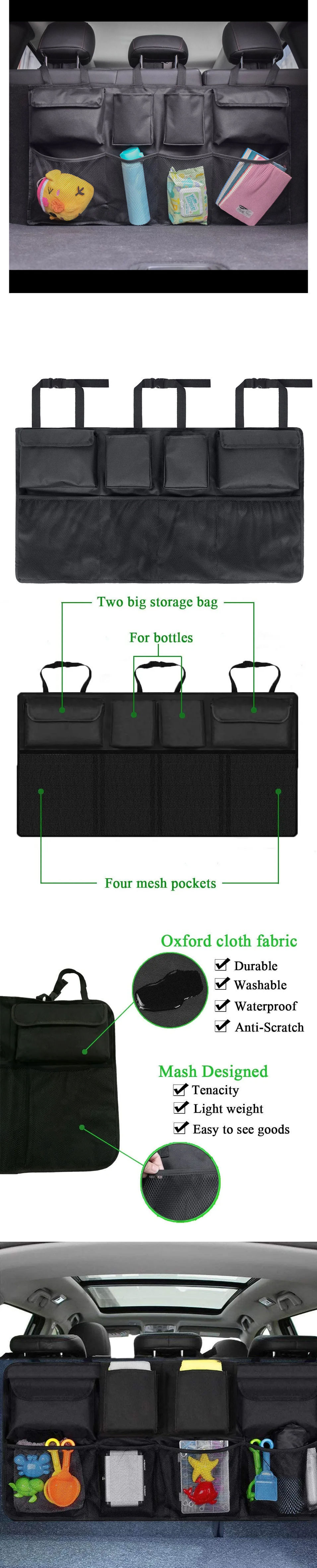 Custom Super Capacity Multi Pockets Car Hanging Trunk Organizer Fits ...