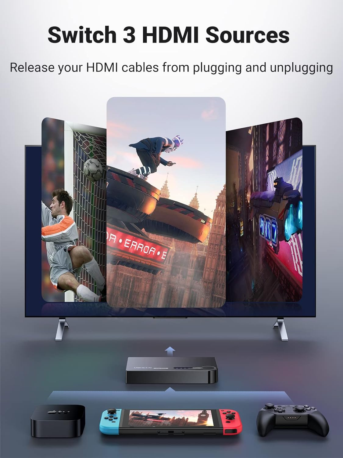 Buy Wholesale China 4k@60hz Hdmi Switch 3 In 1 Out Automatic Switch ...