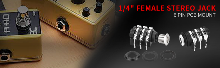 Pcb Panel Mount 1/4" 6.35mm Female Stereo Jack Socket Audio Jack ...