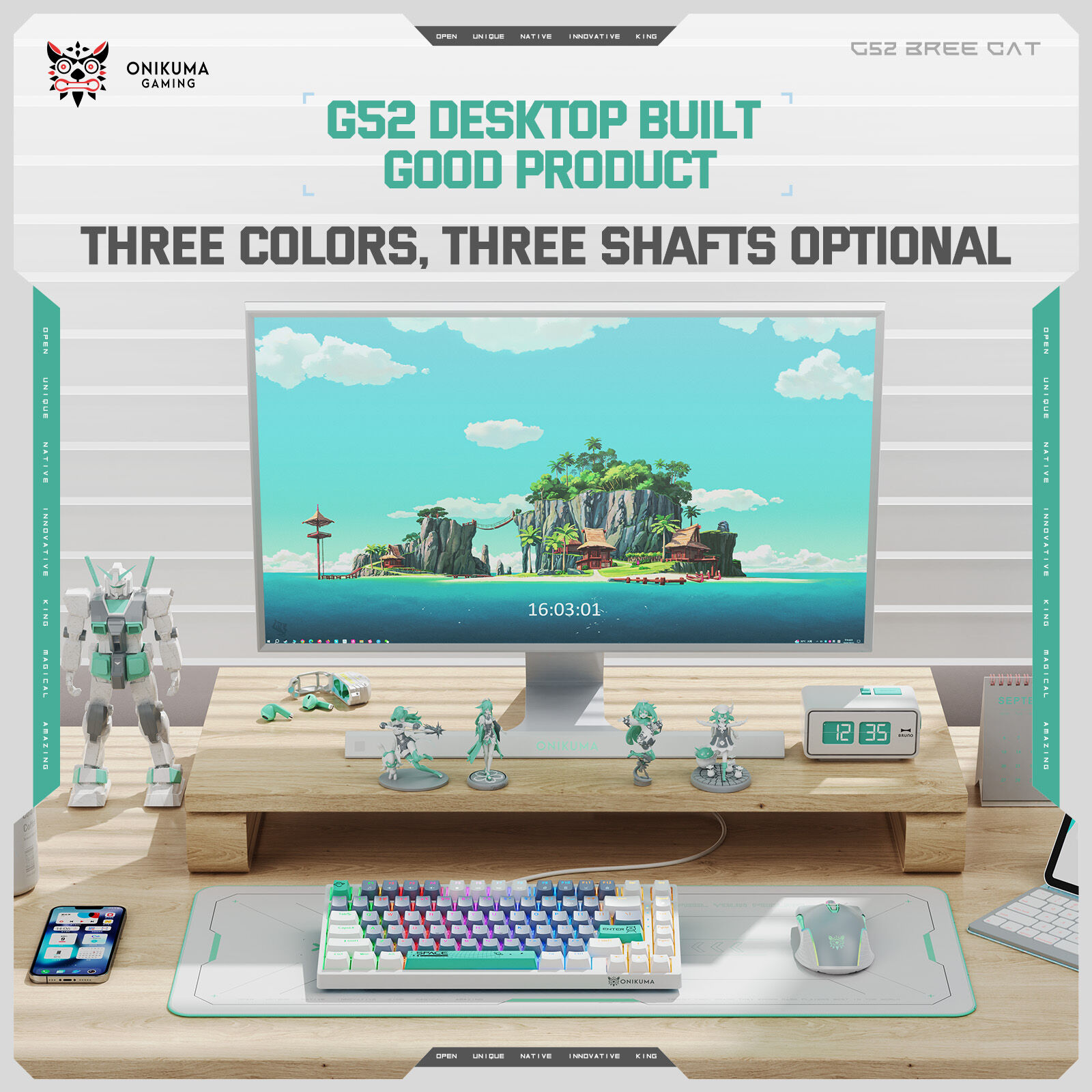 Factory Price G52 Rgb 82 Buttons Low Profile Mechanical Blue Switches ...