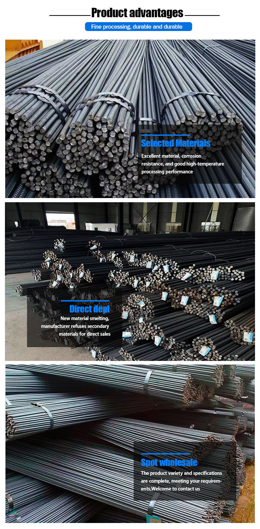 Wholesale Grade 60 Ss400 S355 Hrb335 Iron Deformed Steel Bar Rod Hot ...