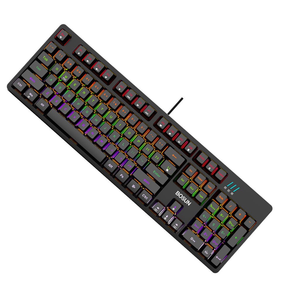 Factory Sale Usb Wired Mechanical Keyboard Rainbow Backlit Gaming ...