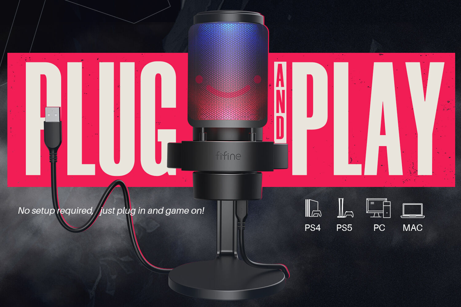 Fifine Ampligame A8 Wired Microphone Gaming Mic Usb Condenser ...