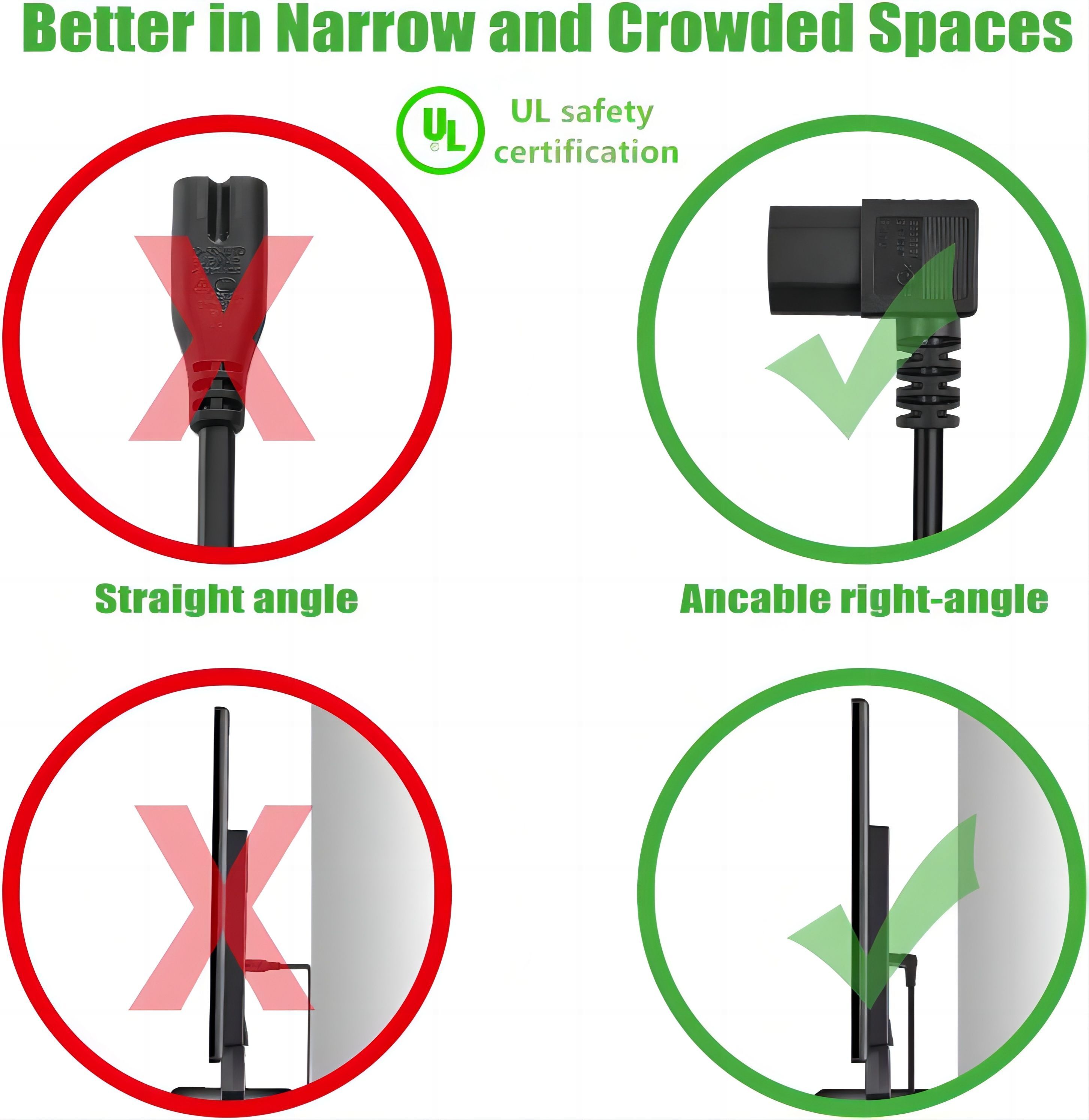 Buy Wholesale China 3 Prong Left Angle Power Cable Heavy Duty Ac Cables ...