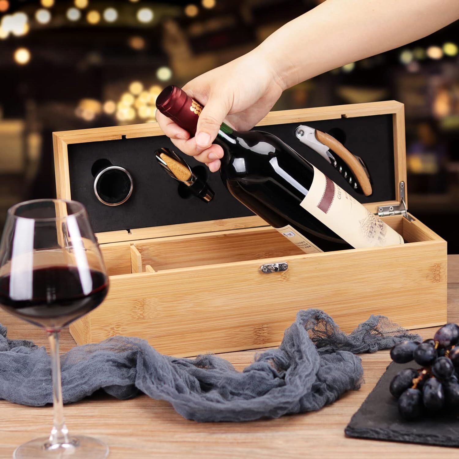Buy Wholesale China Wine Wood Box Portable Two Bottle Wine Case For ...