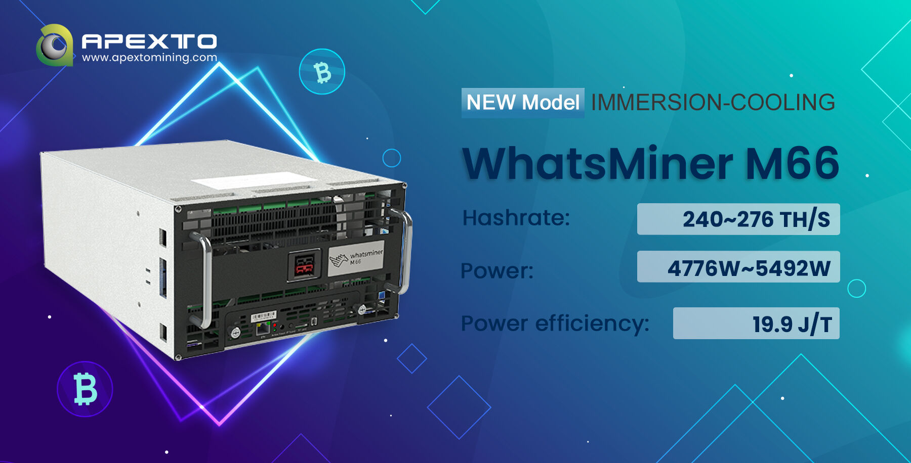 Compre Refrigeración Por Inmersión Whatsminer M66 240 T/s 4780w Crypto Minería Microbt M66 276t ...