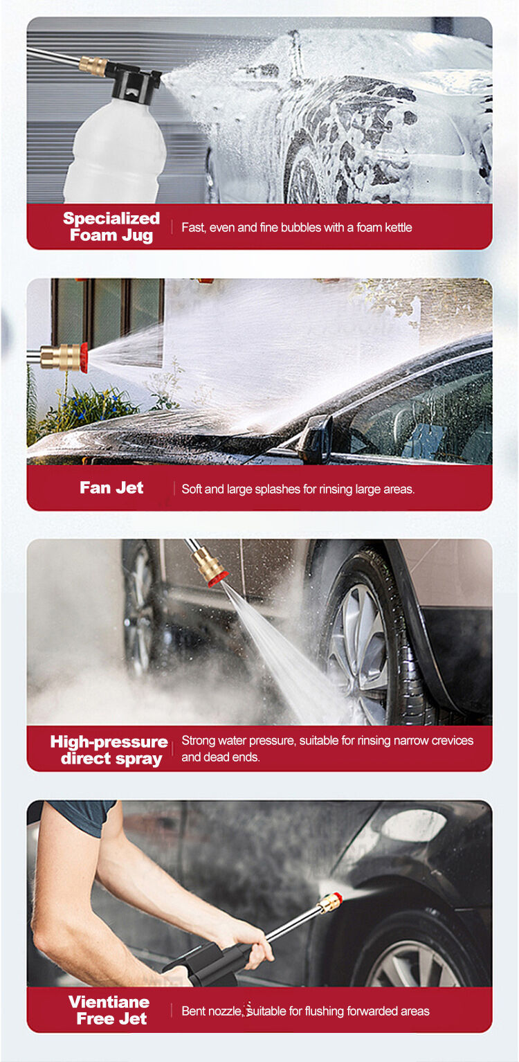 Car Whasher High Pressure Portable Wash Gun 24v 48v 98v Cordless ...