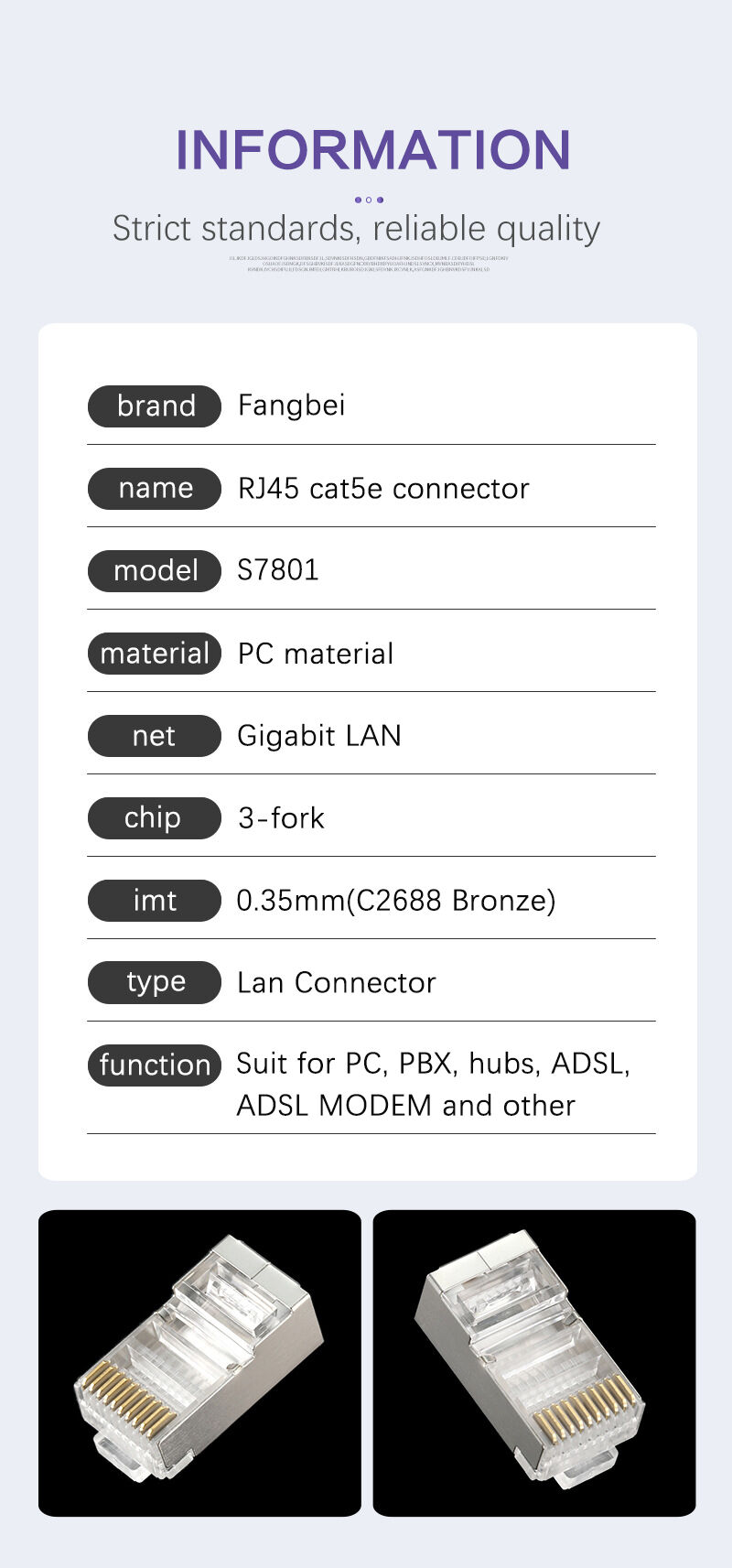 Buy Wholesale China Network Rj45 Connector Plug 8p8c Stp/ftp Rj45 Cat5e ...
