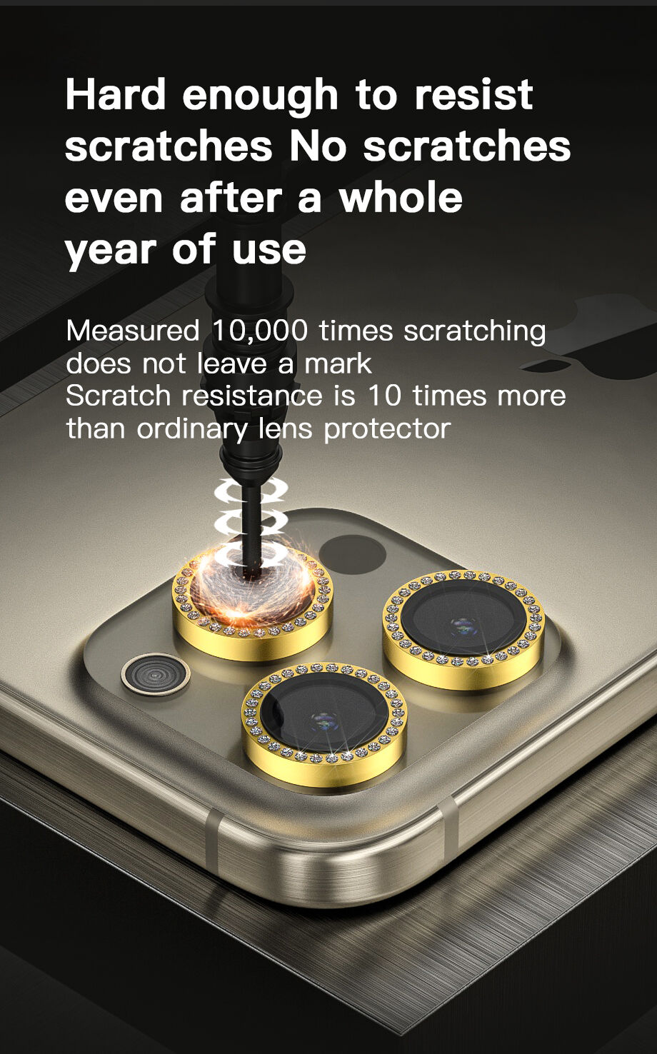 Buy Wholesale China 18k Gold + Austrian Diamonds Camera Lens Tempered ...