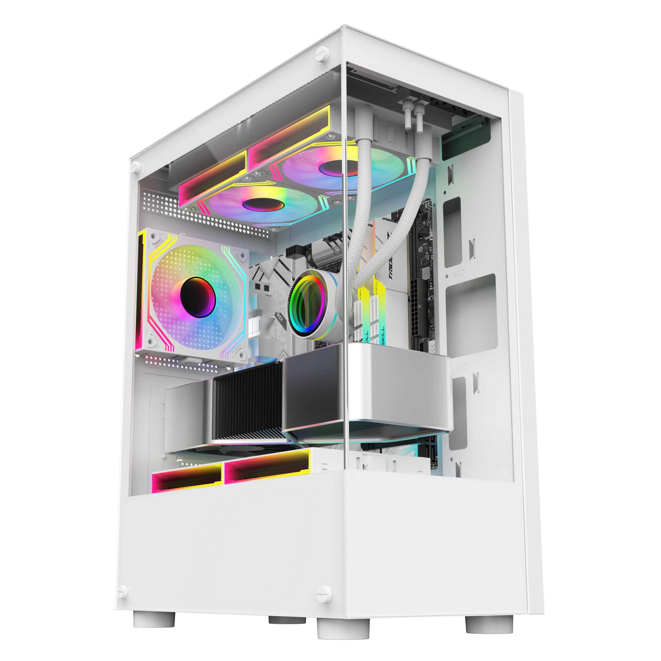 2024 High-end Full Vision Tempered Glass Panel Gabinete Micro Atx Pc ...