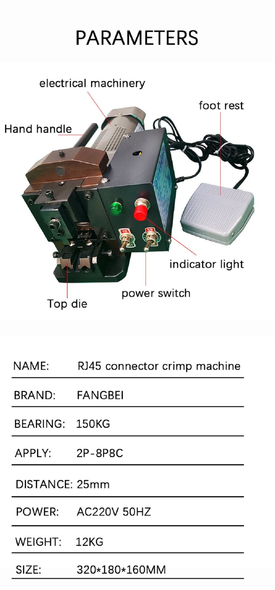 Network Cable Crystal Head Making Machine Semi-auto Patch Cord Rj45 ...