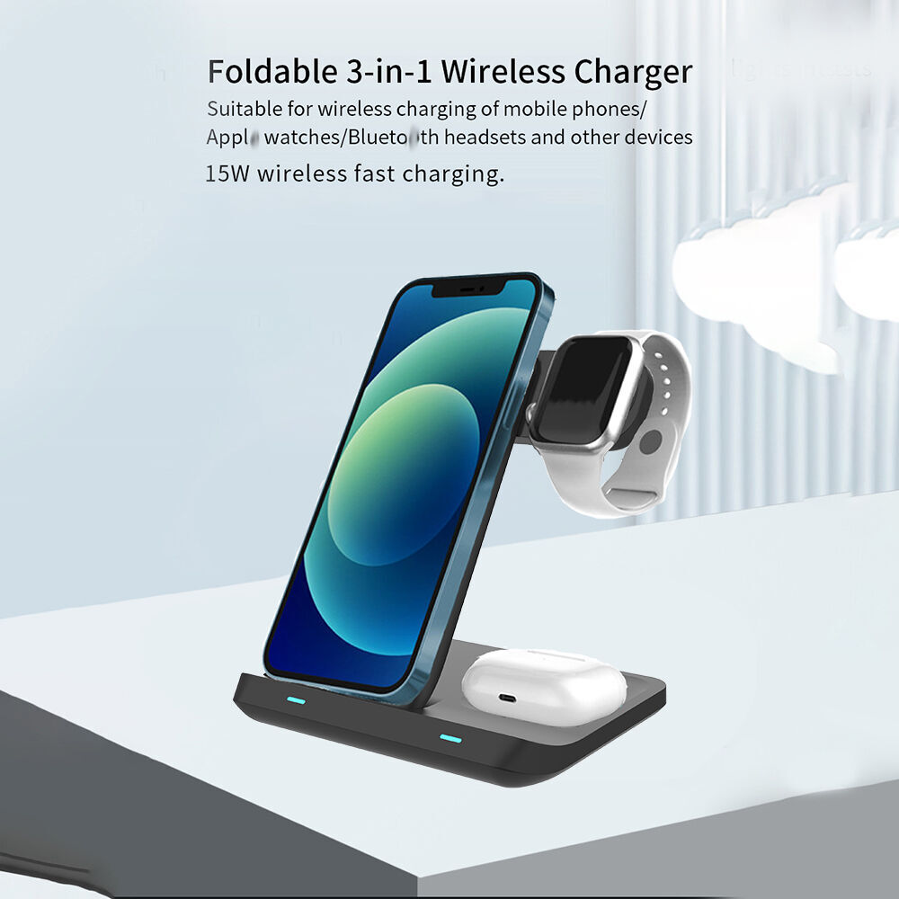 Buy China Wholesale Custom Tabletop 15w Smartphone Fast Charging 3 In 1 ...