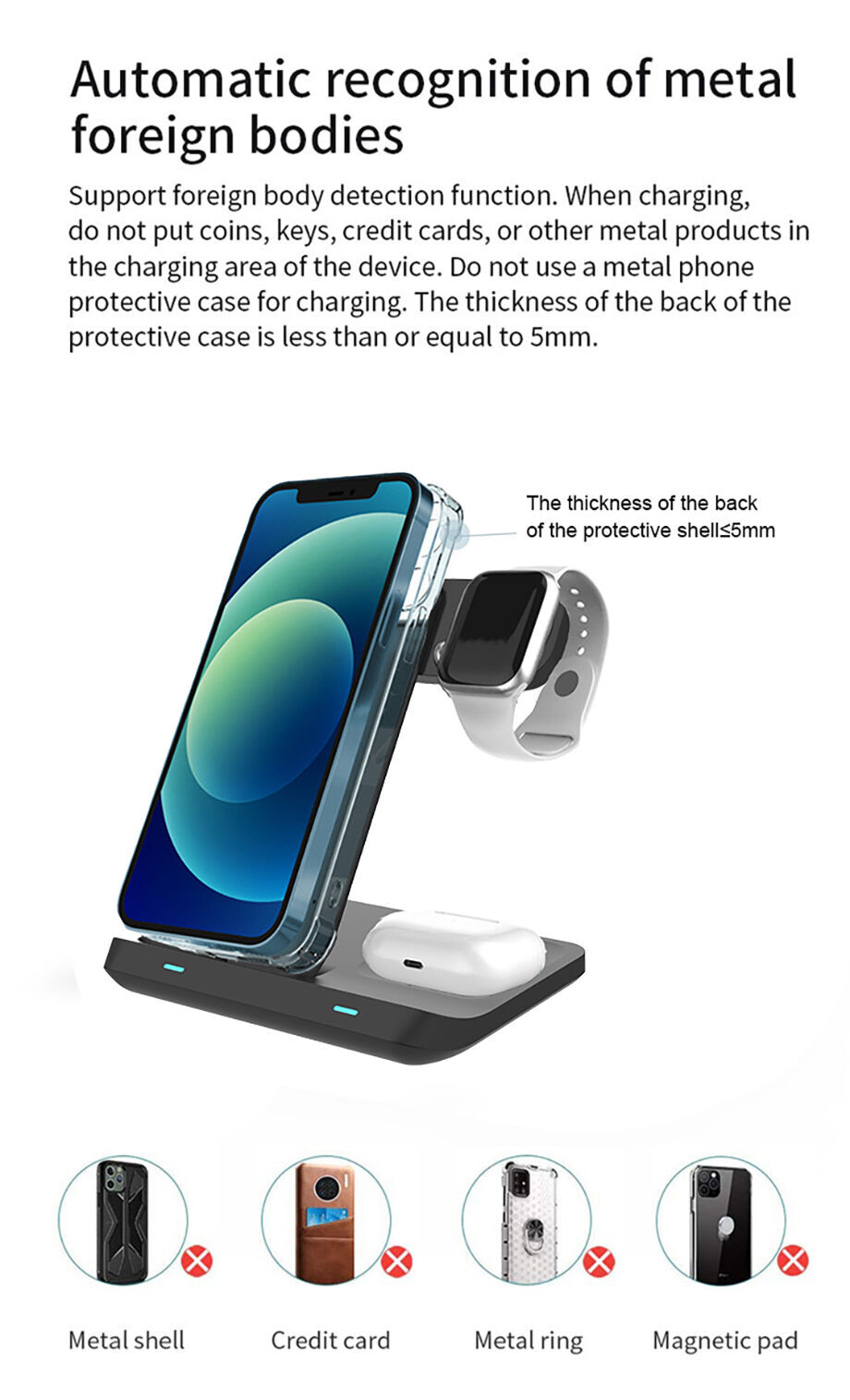 Buy China Wholesale Custom Tabletop 15w Smartphone Fast Charging 3 In 1 ...
