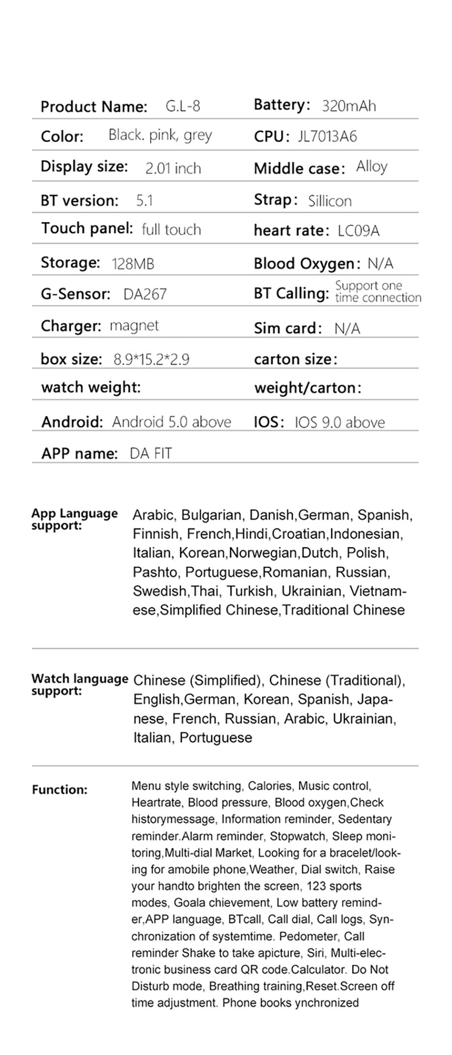 Buy Wholesale China Factory Price 2.01 Inch Screen Gl-8 Smartwatch ...