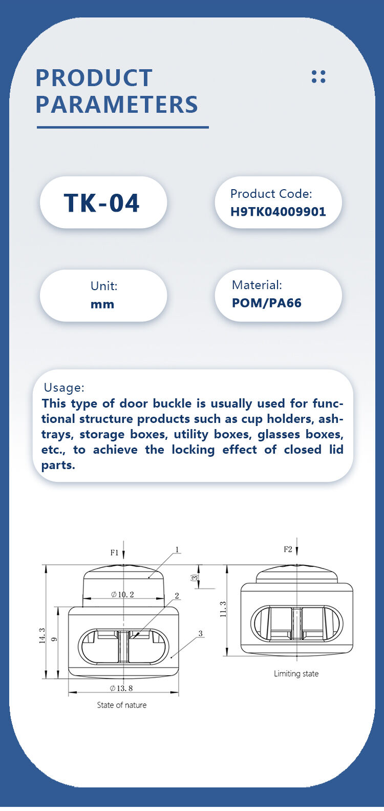 Hasp Slide Push To Close Snap In Flush Locking Open Sliding Door Slam ...