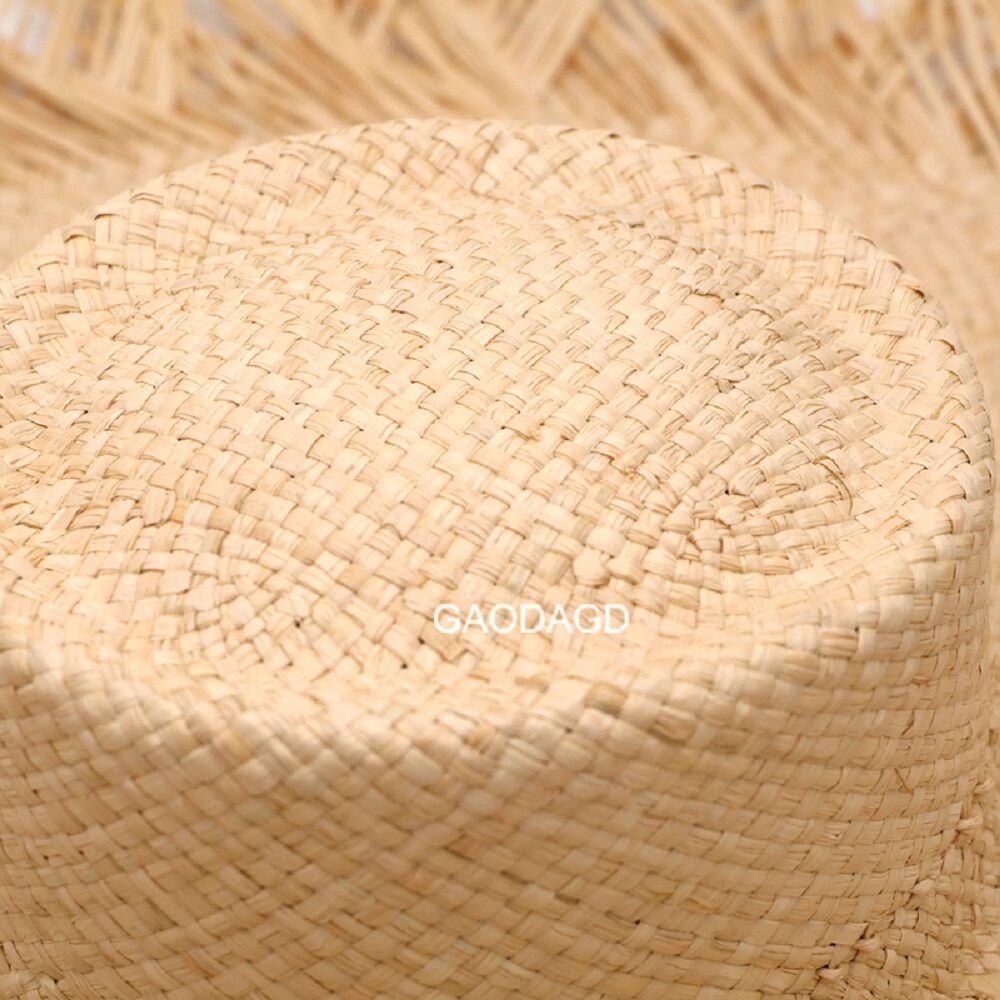 Summer High-end Exquisite Hand-knitted Raffia Raw Edge Design Support ...
